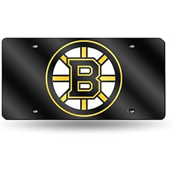 Amazon.com: FANMATS NHL Boston Bruins Plastic License Plate (Inlaid ...