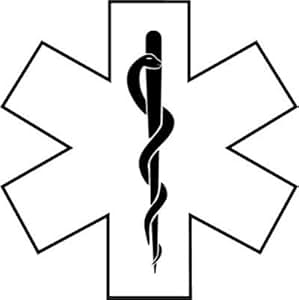 Amazon.com: Medic EMT EMS Symbol Decal Vinyl Window Sticker in Black ...