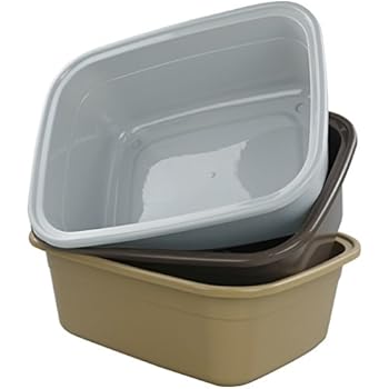 Amazon.com: Qsbon Dish Pan/Wash Basin 12 Quart, 3 Pack (Black): Kitchen ...