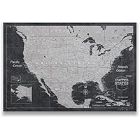 Amazon.com: Push Pin USA Map Board - with Push Pins to Mark USA Travel ...