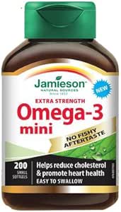Amazon.com: Jamieson Extra Strength Omega-3 Mini, 200 softgels: Health ...