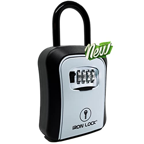 Iron Lock® - Key Lock Box Portable and Wall Mounted with Removable ...