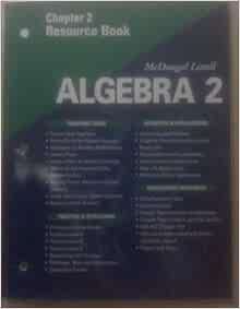 Amazon.com: McDougal Littell Algebra 2: Resource Book: Chapter 2 ...