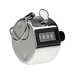 Buy Lista 014 4 Digits Hand Held Tally Counter Numbers Clicker (Silver ...
