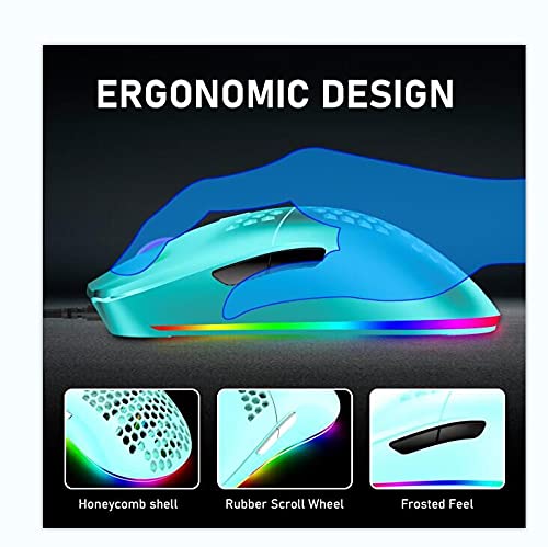 Keyboard and Mouse Gaming Set, 68 Keys Blue Switch 60% Mini Blue ...