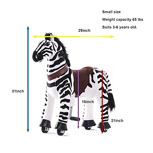 Gidygo Kids Ride on Zebra Riding Horse Toy Pony Rider Mechanical ...