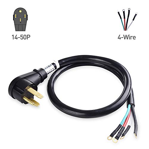 Cable Matters 4 Prong to 4 Wire Range Cord 4 ft, Heavy Duty 6/8 AWG 50 ...