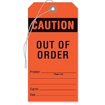 Equipment Tags"Caution: Out of Order" Tag Red: Amazon.com: Industrial ...