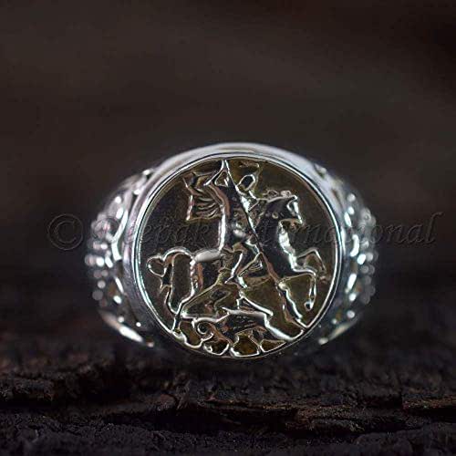 Amazon.com: Pure 925 Sterling Silver Ring Silver Sovereign Ring Signet ...