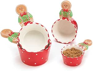 Amazon.com: Set Of 4 Gingerbread Man Christmas/Holiday Measuring Cups ...