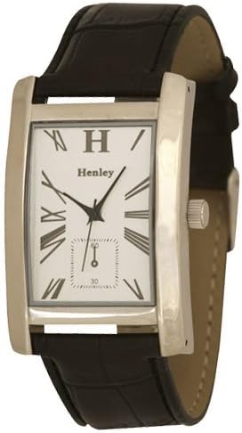 Henley Gents Black Strap Watch with Silver Dial: Amazon.co.uk: Watches