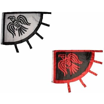 Amazon.com : Scandinavian Viking Raven Flag 3 x 4 Foot Red and Black ...