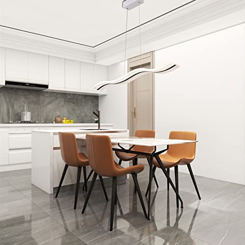 Modern Wave LED Pendant Light Dimmable Fixture Modern LED Chandelier ...
