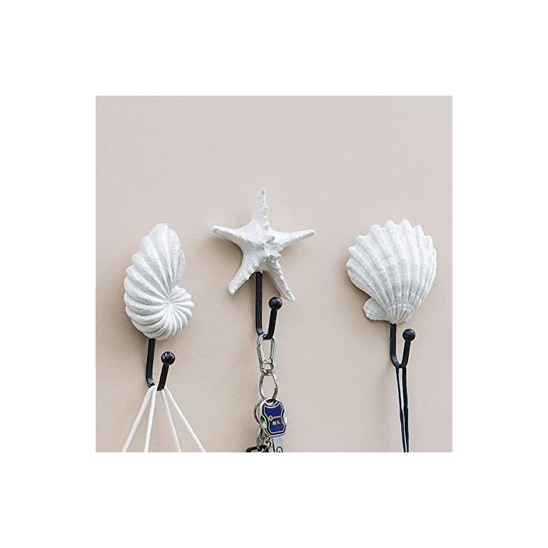 Sea Shell Wall Hook Hangers, Vintage Seashell Coat Hook Hanger, 3pcs ...