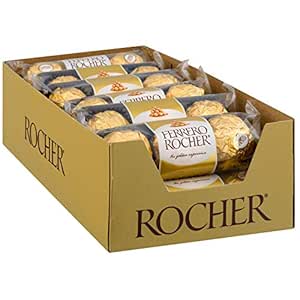 Amazon.com : Ferrero Rocher Balls Hazelnut, 3 Piece Pak, 12 count ...