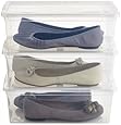 Lakeland Ladies Transparent Shoe Organiser Lidded Storage Boxes - Set ...