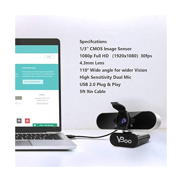 Webcam 1080p,Computer Camera,USB Web Camera with Microphone Laptop&Pc ...