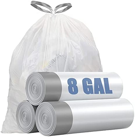 UhomeyUhao Drawstring 8 Gallon Trash Bags - Medium Trash Bags 8 Gallon ...