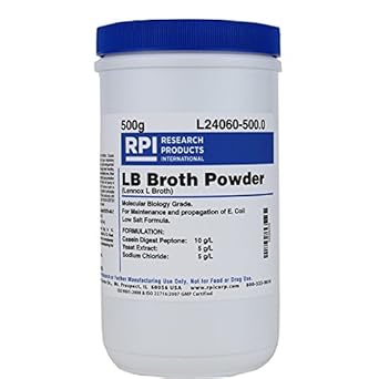RPI LB Broth Powder [Lennox L Broth], 500 Grams, Low Salt Formula ...