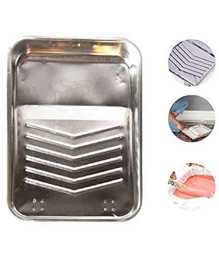 Metal Paint Tray and Liner Set, 9 Inch Paint Roller Trays, Paint Pans Trays, Pack Includes 1 ...