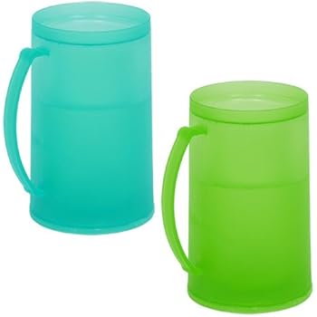 Amazon.com | Double Wall Gel Frosty Freezer Mugs Large 22oz, Set of Two ...