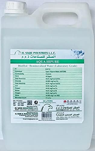 Aqua 5L Distilled/Demineralized Water - Ironing, Aquarium, Humidifier ...