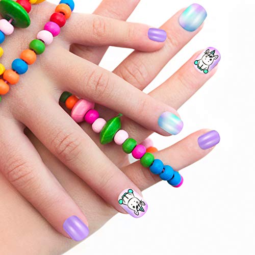 168 Pieces 7 Boxes Children False Nails Children Press on Pre-Glue ...