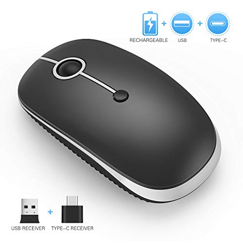 Type C MacBook Mouse, Vssoplor Dual Mode 2.4G Wireless Mouse USB C ...
