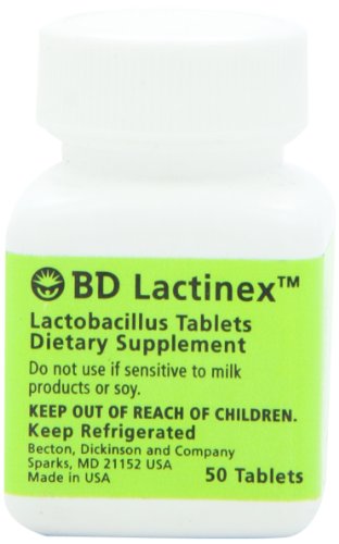 BD Lactinex Lactobacillus Probiotic Dietary Supplement Tablets 50 Count