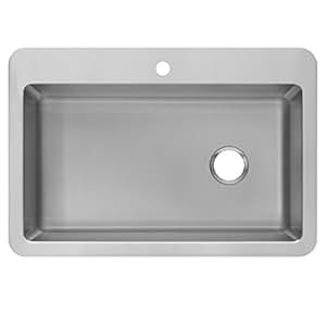 Zuhne 33 x 22 Inch Dual Mount (Over Mount or Under Mount) Single Bowl ...