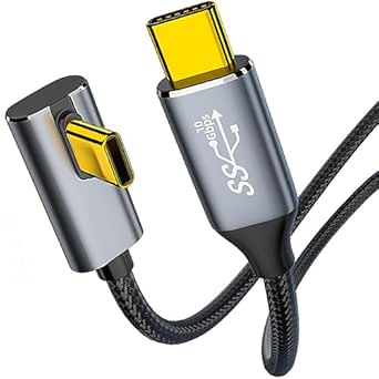 tunghey Right Angle USB C to USB C Cable Cable,90 Degree 10Gbps PD 100W ...