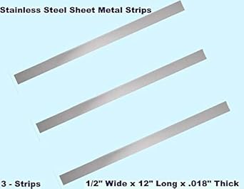 Amazon.com: Stainless Steel Sheet Metal Strips (3) 1/2" Wide x 12" Long ...