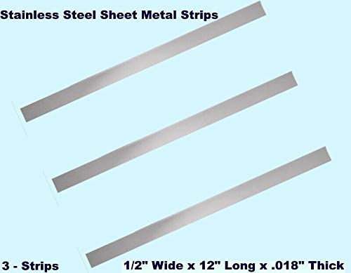 3 1/2 Wide x 12 Long x .018 Thick Stainless Steel Sheet Metal Strips ...