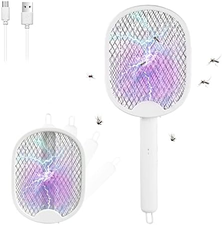 Electric Fly Swatter 3000V Fly Racket Foldable Fly Zapper USB-Charging ...