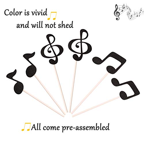 36 Pcs Music Notes Cupcake Toppers for Music Themed Party Decorations ...