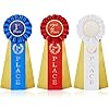 Juexica Pcs Award Ribbons 1st 2nd 3rd Place Rosette Ribbons Blue Red ...