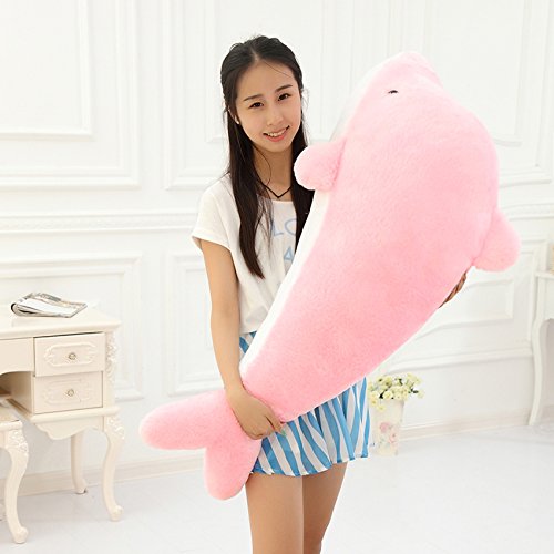 MorisMos Pink Dolphin Stuffed Animal Plush Toy Gift (Pink, 39 Inch)