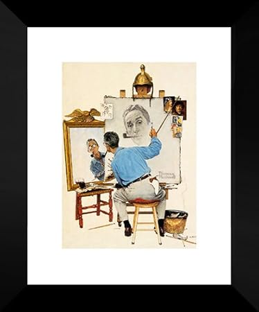 Amazon.com: Triple Self Portrait 20x24 Framed Art Print by Norman ...