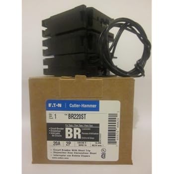 Cutler Hammer br220st Circuit Breaker, 2-Pole 20-Amp with shunt trip ...