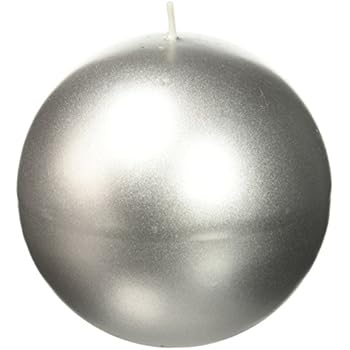 Amazon.com: Zest Candle 6-Piece Ball Candles, 3-Inch, Metallic Silver ...