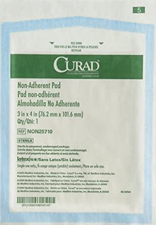 Medline Curad Sterile Non-Adherent Pads (Pack of 100) for Gentle Wound ...