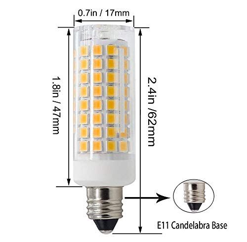 E11 LED Bulb, E11 Mini Candelabra Base, 8W Warm White 75W 100W ...