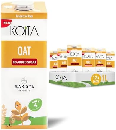 Koita Oat Milk (1L, 12-Pack) - Made from Italian Oats, No Added Sugar ...