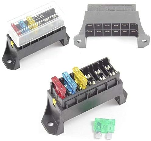 Fuse Box 6 Way for Standard Blade Fuses ATO Holder/Block Base Entry ...