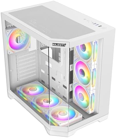 Majesty Mid-Tower Mid-Tower PC Case with 7 Infiniti ARGB Fans Installed ...