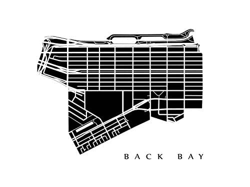 Amazon.com: Back Bay Neighborhood Map - Boston, Massachusetts Poster ...