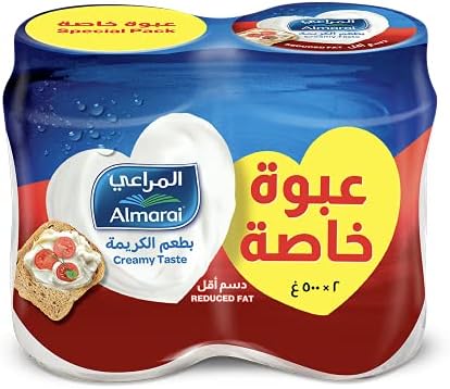Almarai Low Cholesterol Spreadable Cream Cheese Jar, 500 g - Pack of 2 ...