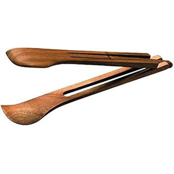 Amazon.com: Enrico 1222 EcoTeak Wood Spring Tongs: Food Tongs: Kitchen ...