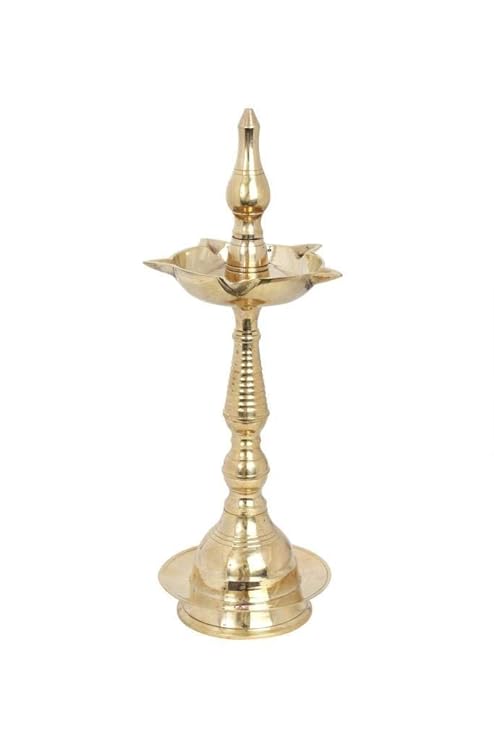Buy Brass Kerala Fancy Samai Diya (Gold_ 5.5Inch X 5.5 Inch X 12 Inch ...