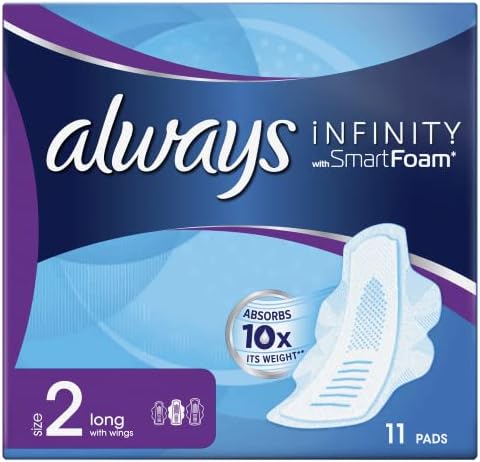 Always Infinity Long (Size 2) Sanitary Towels with Wings, 11 per Pack ...